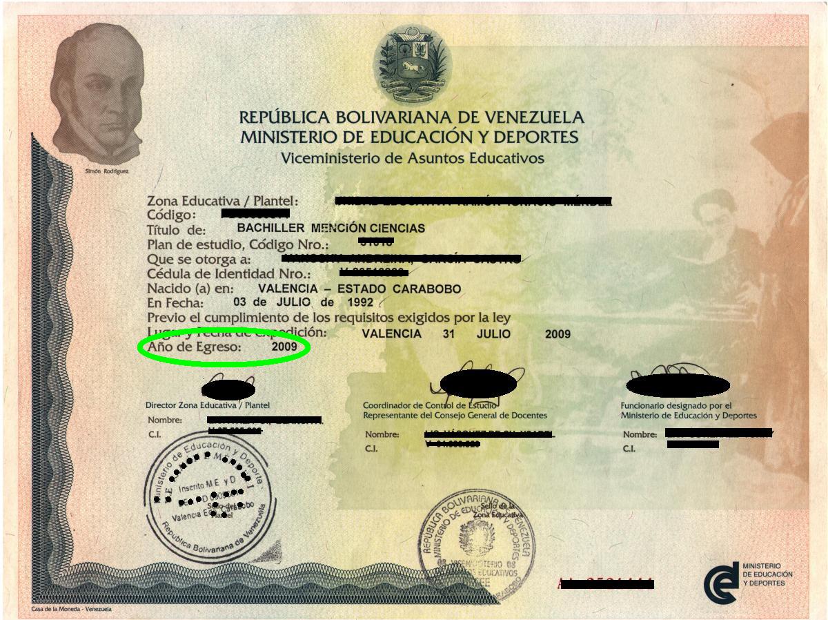 LEGALIZAR EL TÍTULO DE BACHILLER EN VENEZUELA