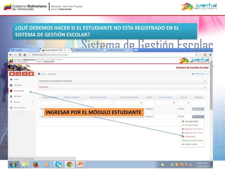 ¿CÓMO FUNCIONA el sistema DE GESTIÓN ESCOLAR GUACAIPURO?