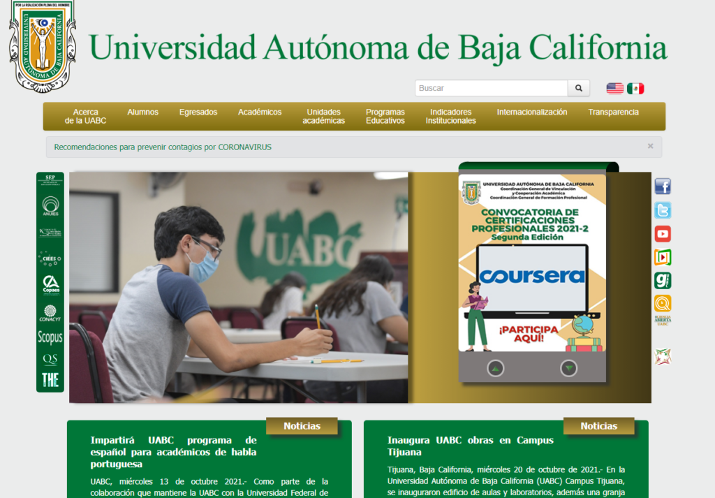 Pagos a la UABC y obtener tus recibos de pago en línea.